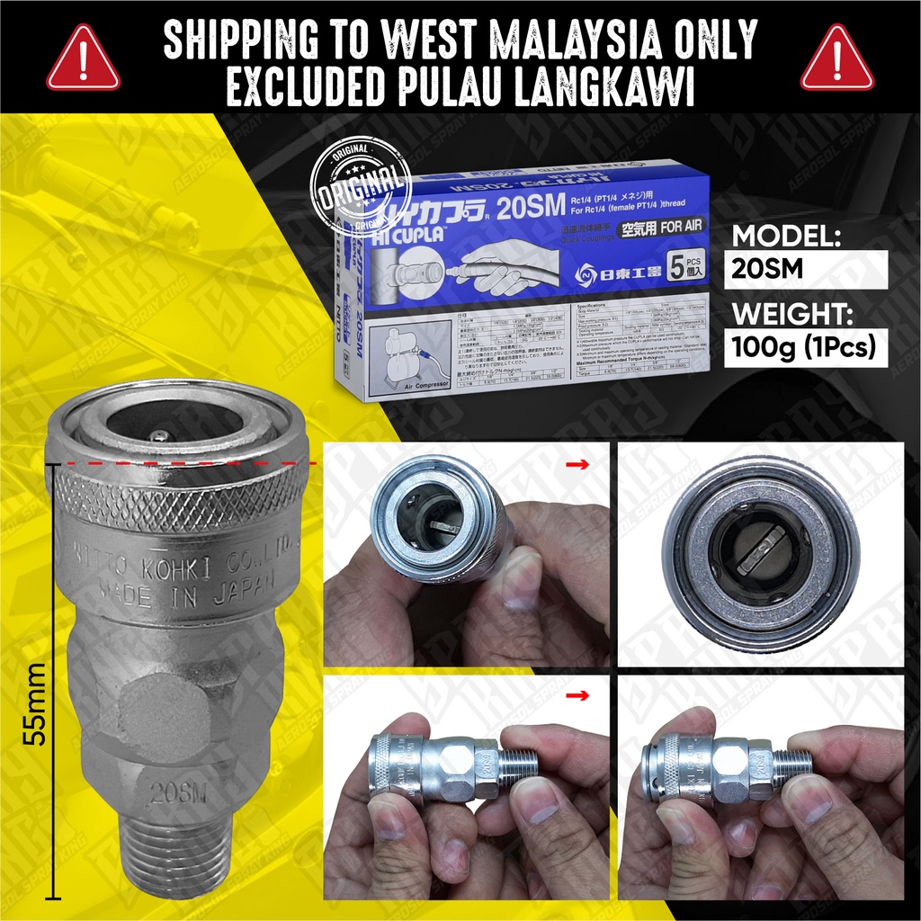 NITTO KOHKI HI CUPLA Air Coupling 1PCS 20 Series Socket & Plug ...