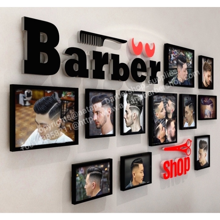Wall deco poster set 11 in 1 barbershop wordings (Barber 3) | Shopee ...