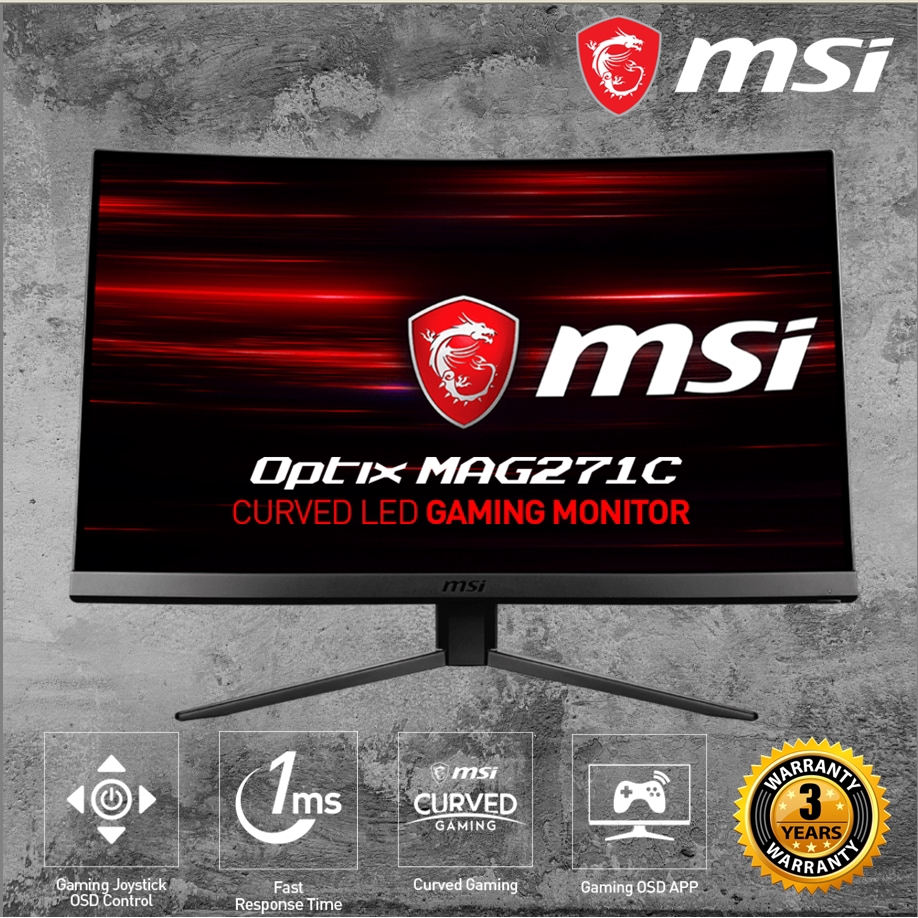 MSI Optix MAG271C Curved Gaming Monitor 27" FHD 144Hz 1ms | Shopee Malaysia