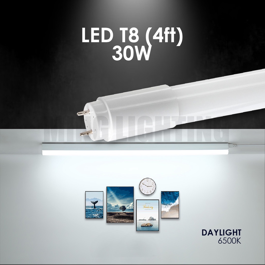 LED T8 Extra Bright 30W 4FT Light Tube Lampu Kalimantang Terang Dinding ...