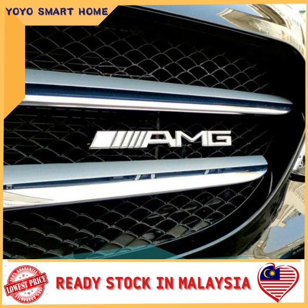 AMG Logo Emblem Badge Front Grille For Mercedes Benz GLA CLA GLC GLE ...