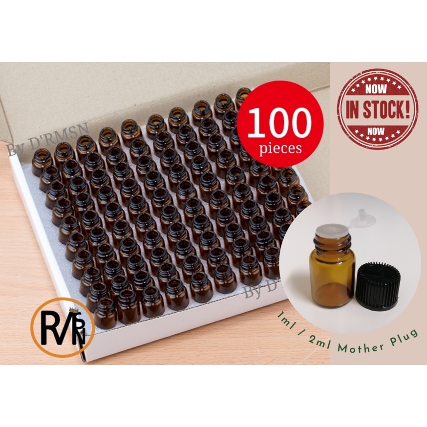 1ml / 2ml Mother Plug Amber Glass Bottle (100 pieces) | Shopee Malaysia