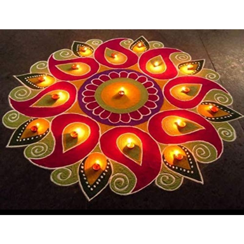 10 colour Rangoli kolam sand powder 1kg /10 colour Art sand/Deepavali ...