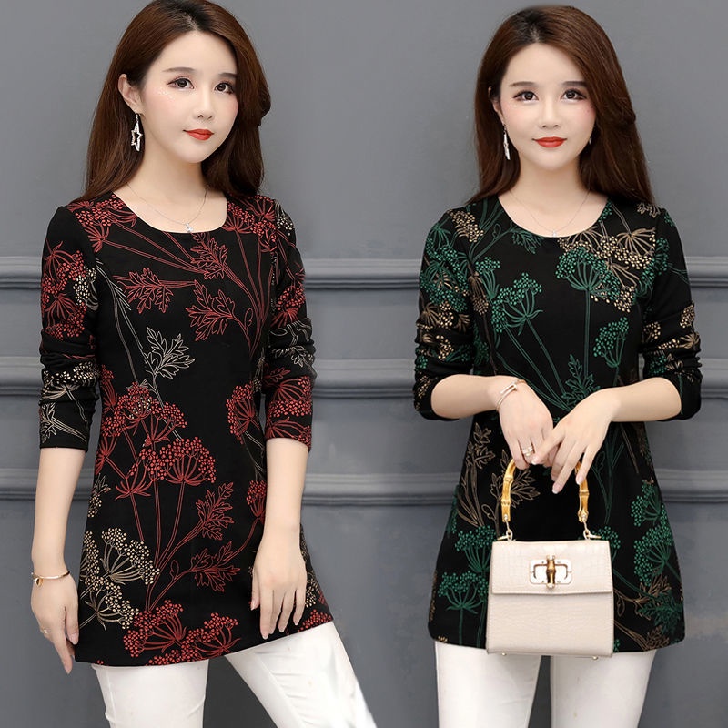 Mid-length Print Plus Size Women's Loose Blouse | Shopee Malaysia