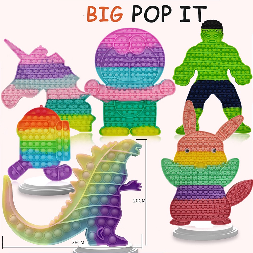 Big Size Rainbow Push Pop It Among Us 柔佛 Bubbles Fidget Toy Giant Pop ...