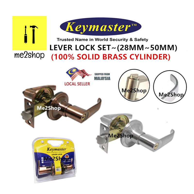 KEYMASTER CYLINDRICAL HANDLE LEVER LOCK SET / TOMBOL PINTU | Shopee ...
