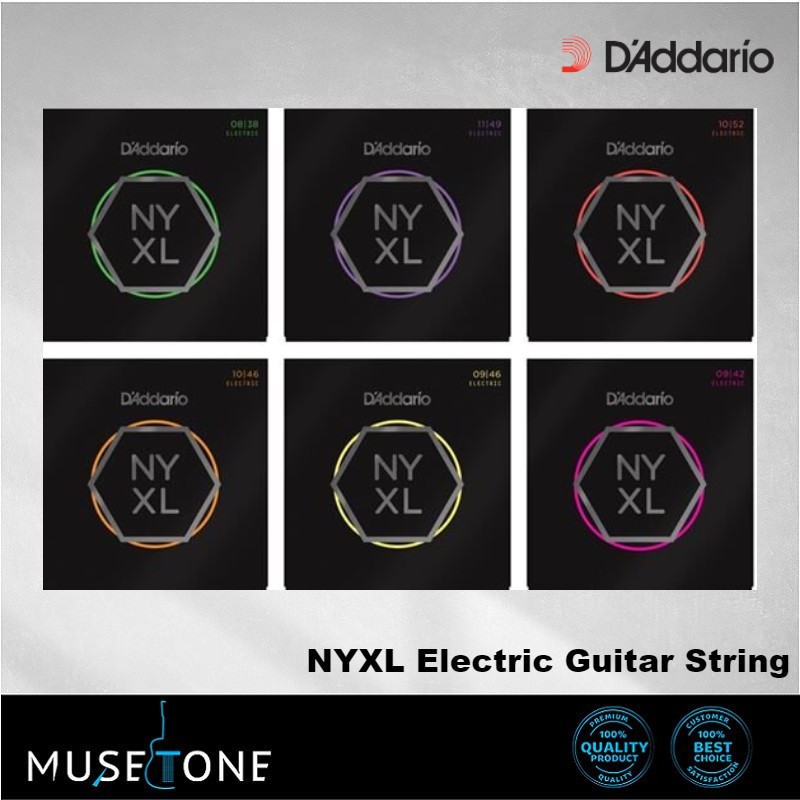 D’Addario NYXL Electric String Nickel Wound 8-38, 9-42, 9-46, 10-46, 10-52, 11-49 Electric ...