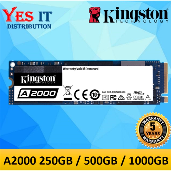 Kingston A2000 250GB / 500GB / 1000GB M.2 2280 NVMe PCIe Gen 3 x 4 NAND ...