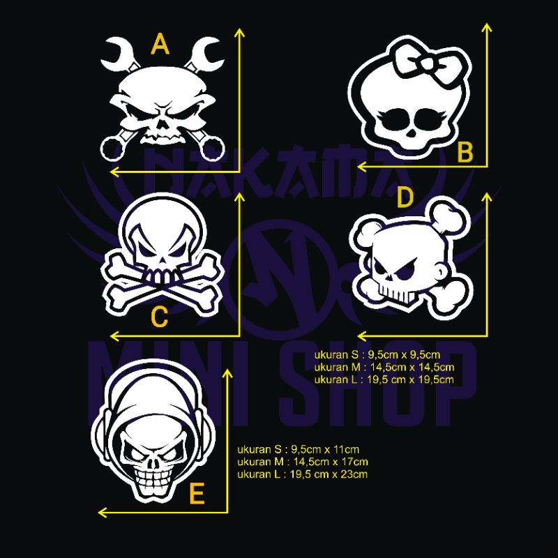 Cutting Skull model reflective stickers | Shopee Malaysia
