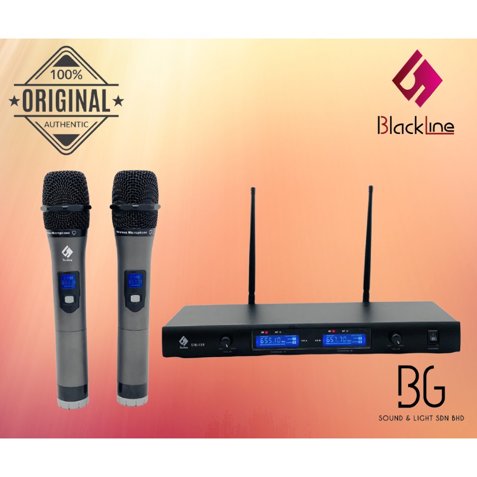Blackline UR118 Dual Wireless Handheld/Bodypack Microphone System Set(2 ...