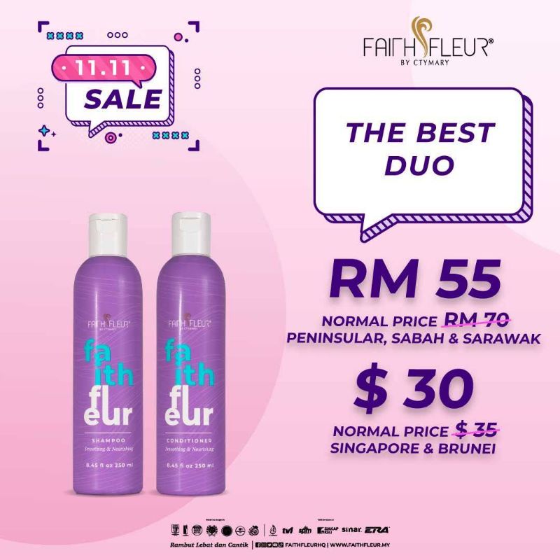 🔥🔥🔥BEST ITEM🔥🔥🔥FAITH FLEUR SHAMPOO & CONDITIONER | Shopee Malaysia