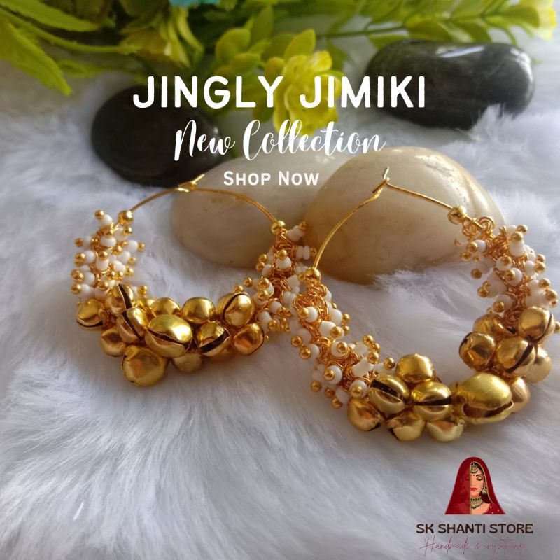 JINGLY JIMIKI in lorial pearl and gold bells | Shopee Malaysia