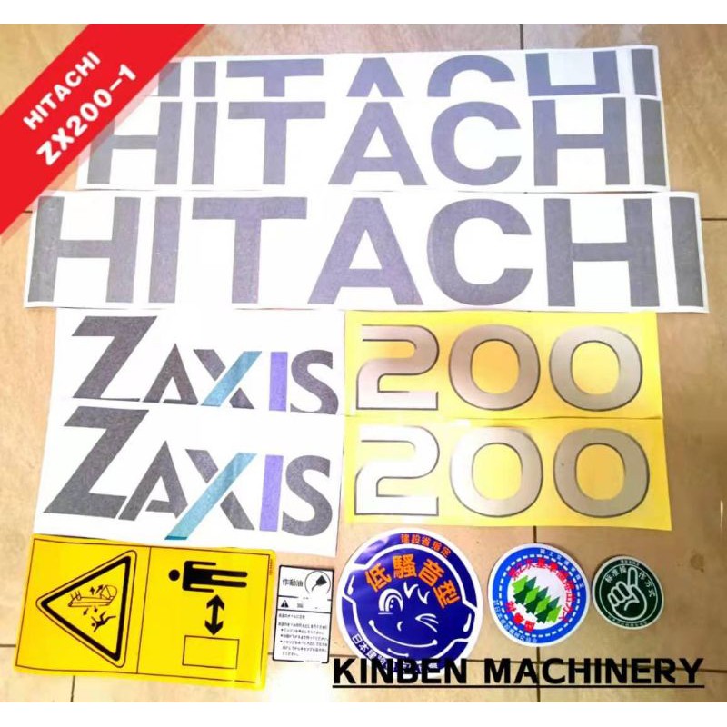 [ORI] HITACHI Zaxis ZX200-1 Excavator Sticker Set Mesin Stickers 神手挖掘机 ...