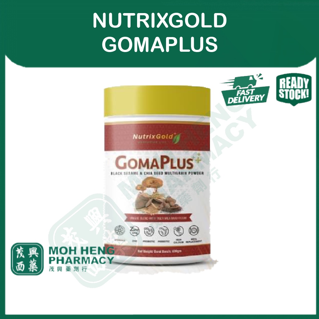 NUTRIXGOLD GOMAPLUS Black Sesame & Chia Seed Multigrain Powder (600g ...