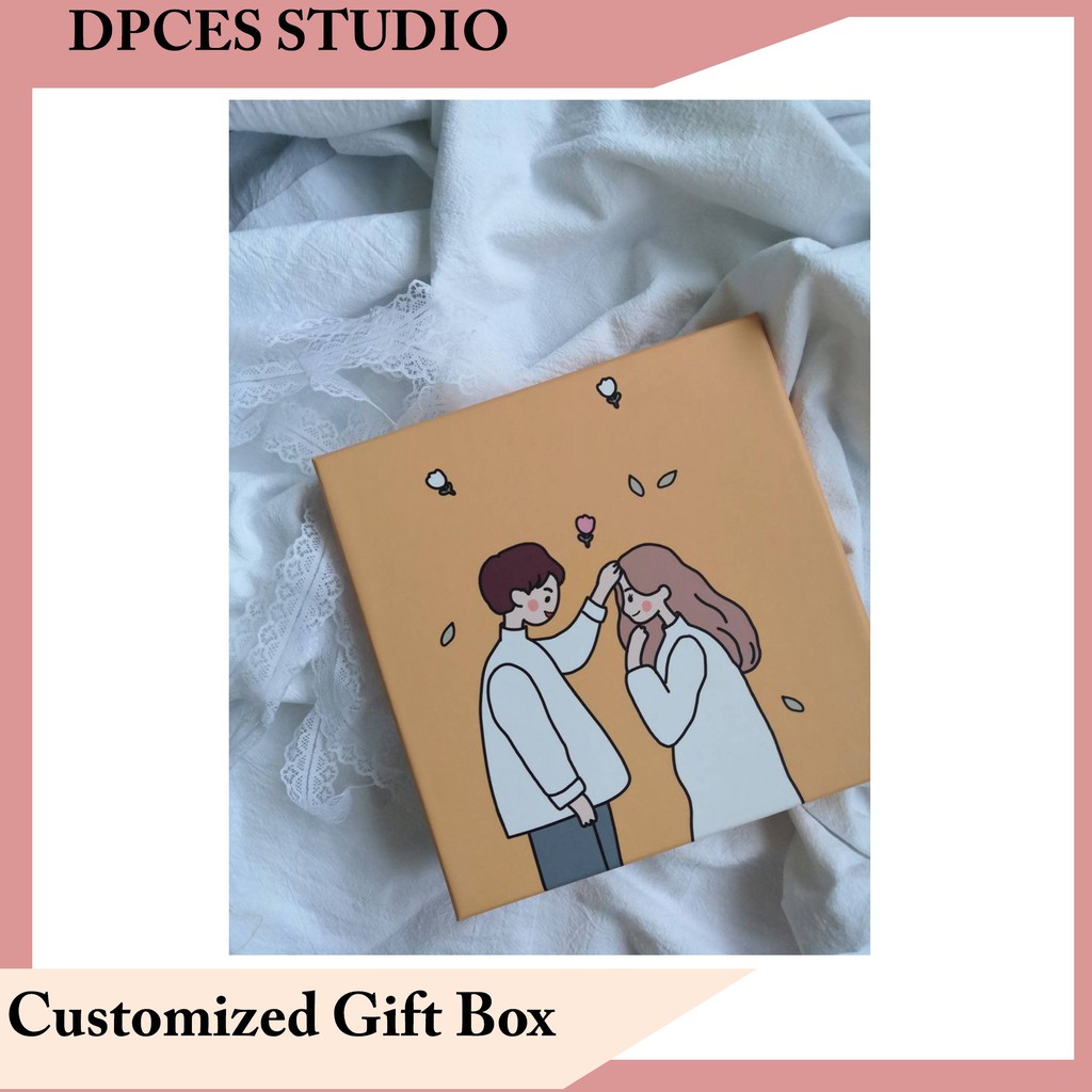 customized cute couple birthday gift box empty packaging box for ...