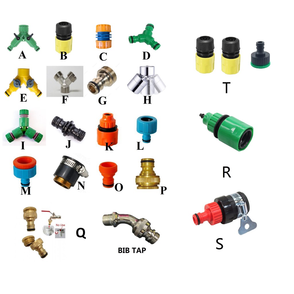 [GARDEN] Pipe Fitting Tap Adaptor Connector Joiner Socekt Tee Gardening ...