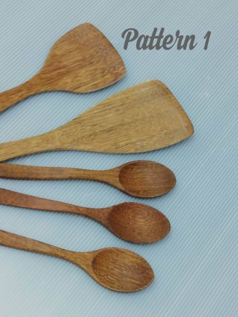 Pakej Sudip & Senduk Kayu Wenge 5 unit / Wenge Wood Spatula Set 5 pcs ...