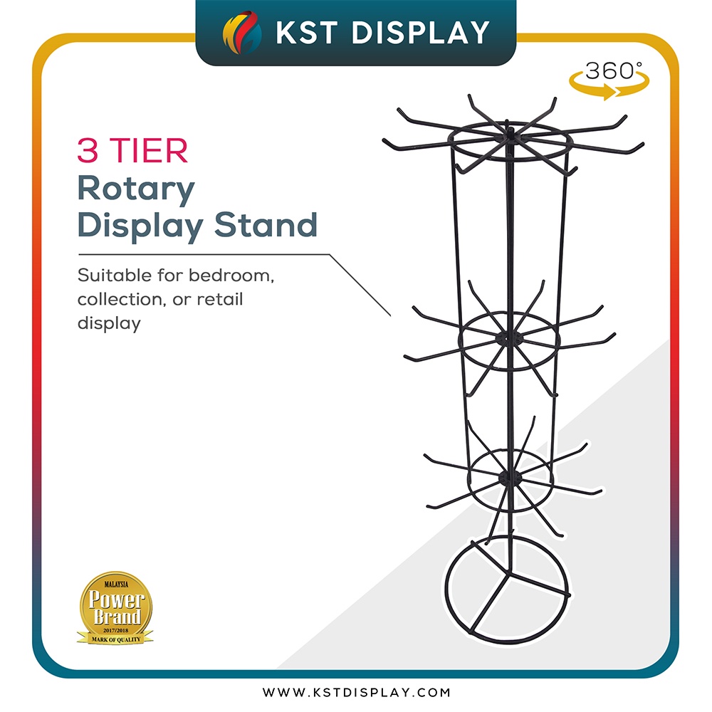 Metal Rotating Rack Display Stand 3 Layers Countertop Wire Rack Display ...