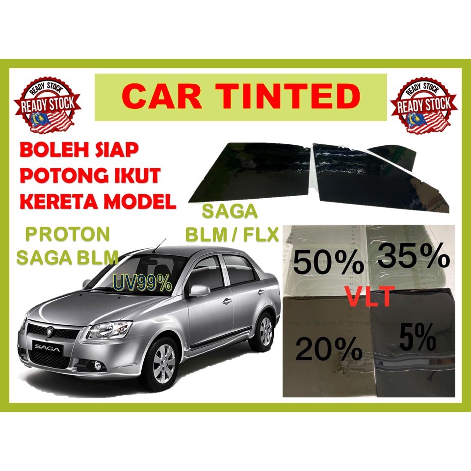 Proton Saga BLM/FLX 4 Door Tinted UV Hitam(Gelap 50% 70% 80% 95%) Siap ...
