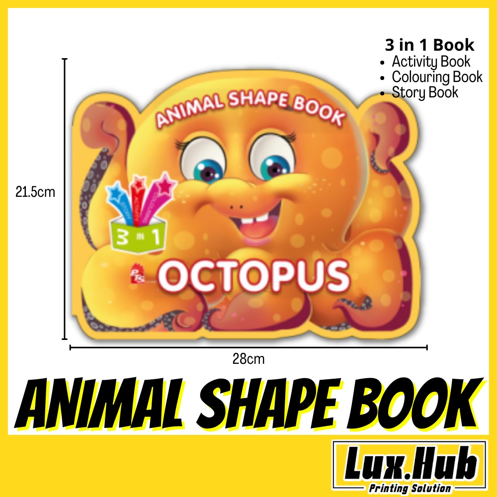 Octopus Animal Shape Book | Kids Activity Book | Story Book Colouring ...