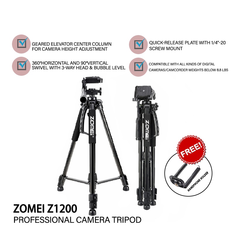 Zomei Q111 Profesional Lightweight High Quality Aluminium Tripod Stand ...