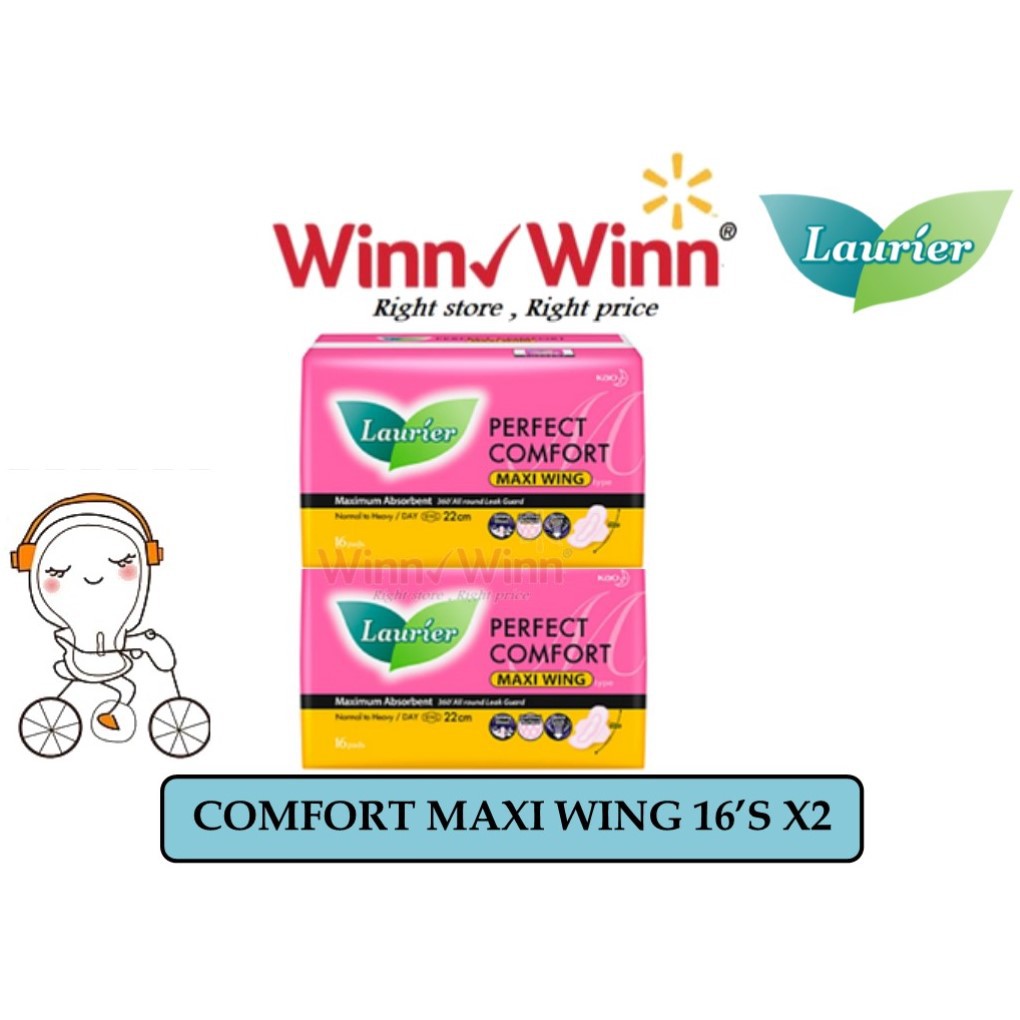 Laurier Active Comfort Super Maxi Wing Twinpack ( 16'S x 2 packs ...