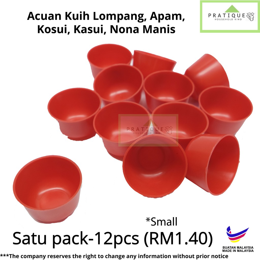 12pc Acuan Kuih Apam / Lompang / Kosui / Kasui / Nona Manis Red Cup ...