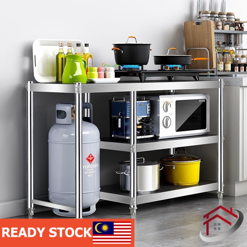 🔥Ready Stock🔥Stainless Steel Kitchen Stove Rack 3 Layers Gas Stove Rack ...