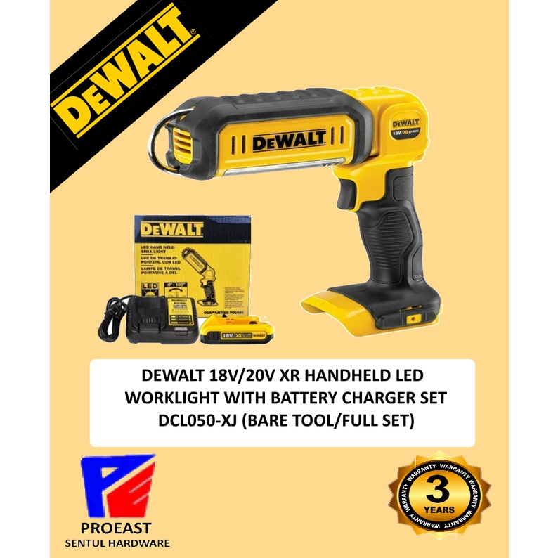 DEWALT 18V/20V XR Handheld LED Worklight With Battery Charger Set ...