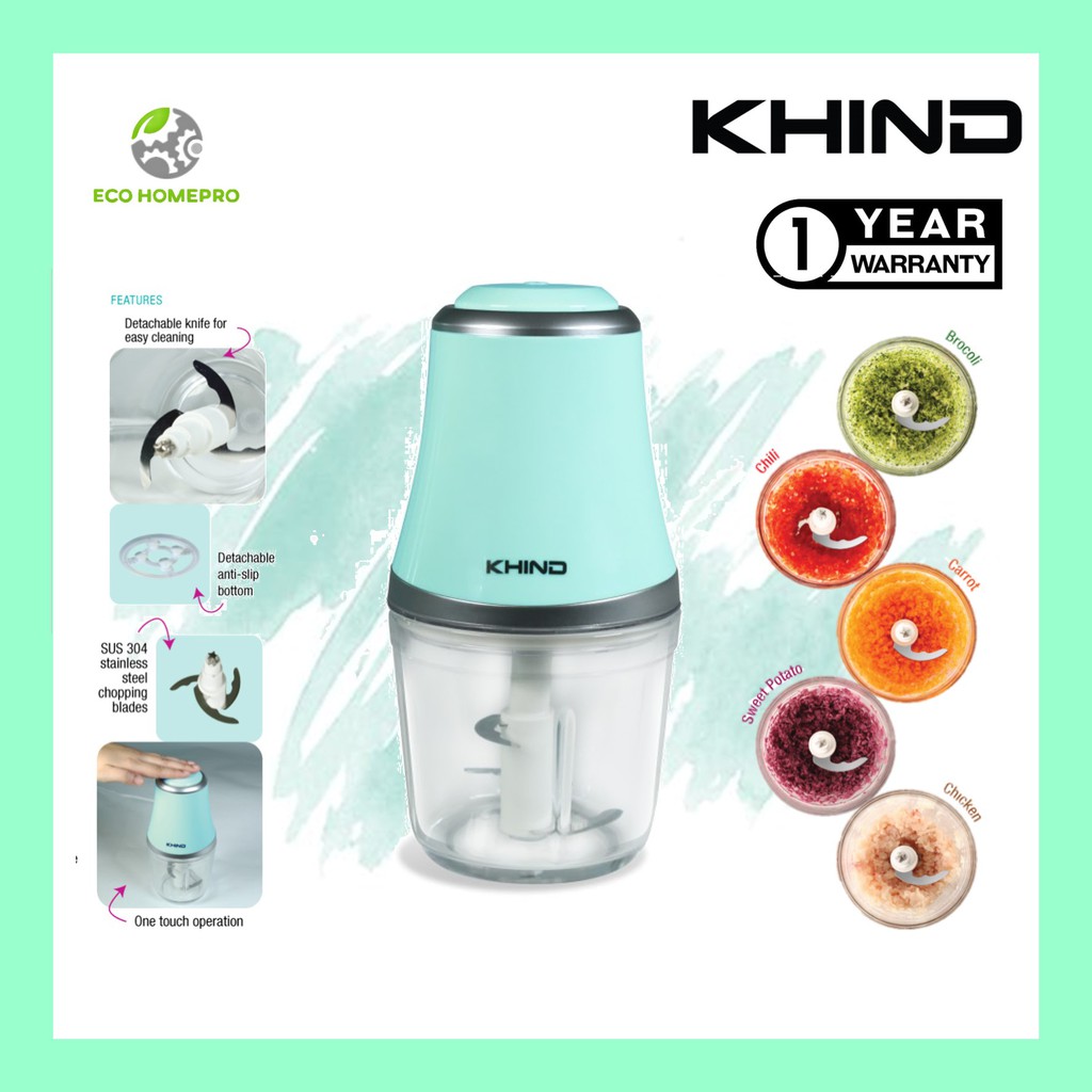 *NEW MODEL 2020* KHIND Mini Food Chopper FPC900 (Mint) | Shopee Malaysia
