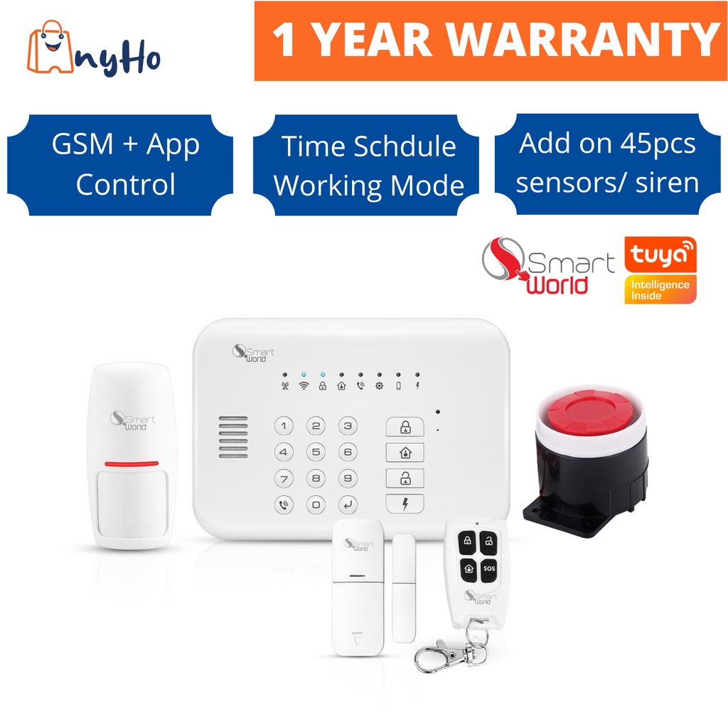 TUYA GSM WIFI Alarm System APP Control Home Security Alarm Rumah Alarm ...