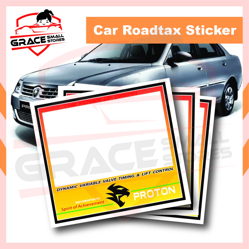 Car Roadtax Sticker Proton All Model Ready Stock PVC Transparent ...
