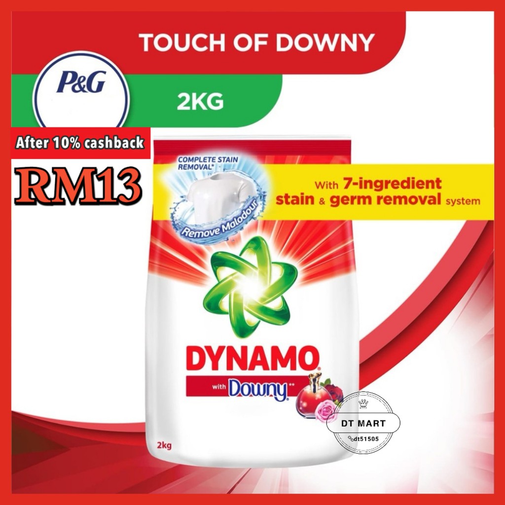 Dynamo Detergent Powder with Downy 2kg | Shopee Malaysia