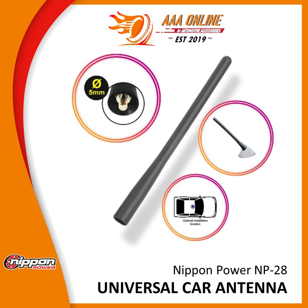 NIPPON POWER universal car antenna AM / FM Antenna Radio Antenna Aerial Kereta NP-27 / NP-28 ...