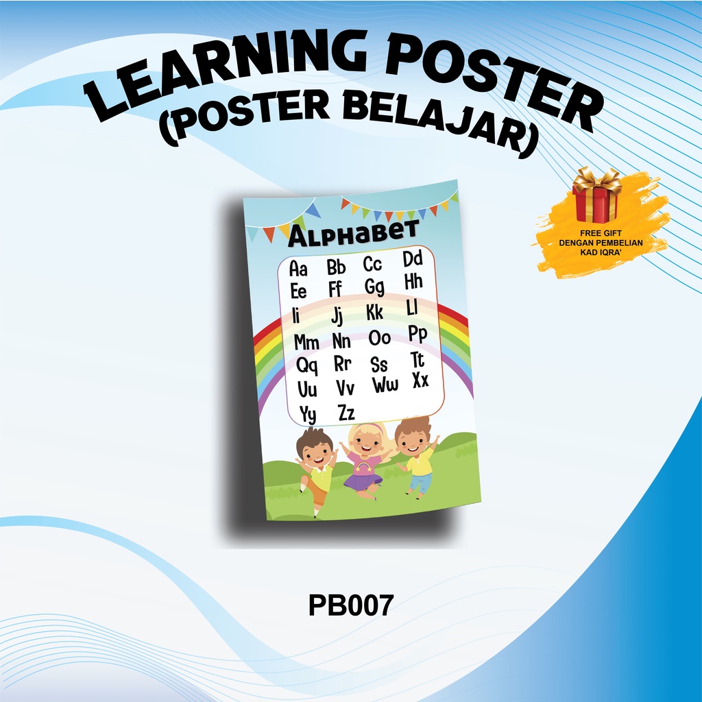 POSTER EDUCATION CHART - Poster Alphabet / Huruf, Poster Pra Sekolah ...