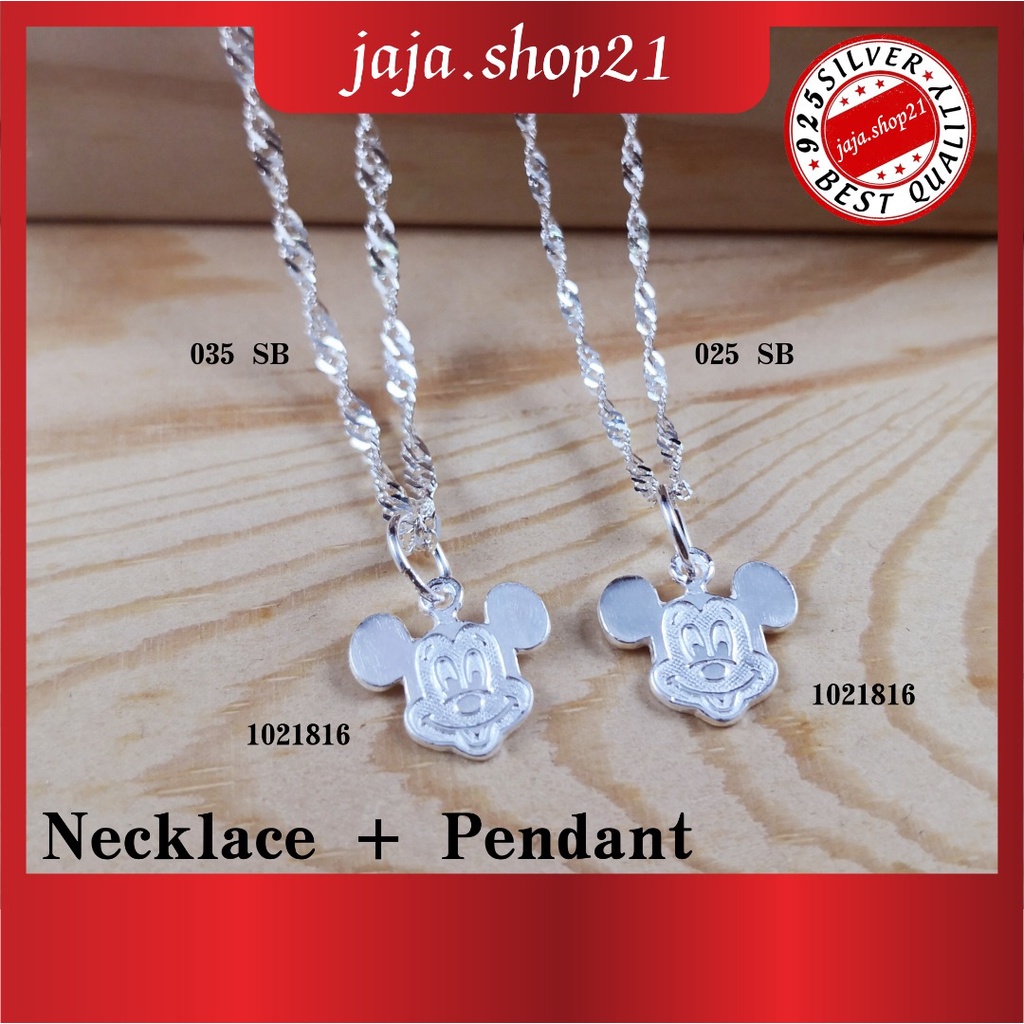 READY STOCK | Silver 925 Original Chain Necklace SB + Miki Pendant ...