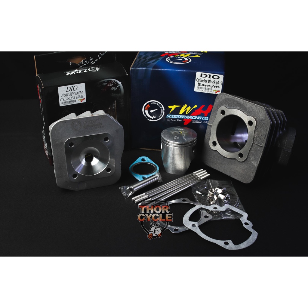 TWH 54mm Stroker Block Kit + Head for Honda Dio 1 / Dio 2 / Etc (2 ...