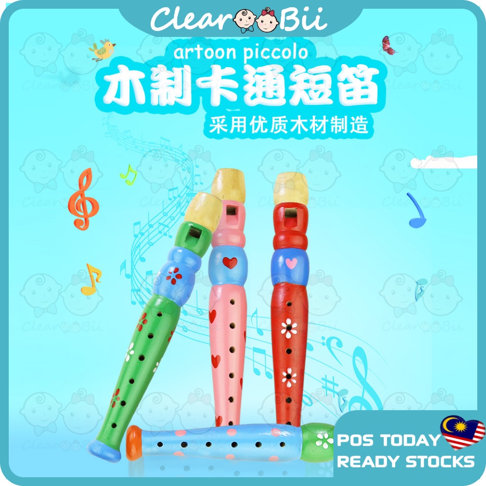 Children Colorful Hand-Painted Wooden Colorful Flute Kids Playing ...