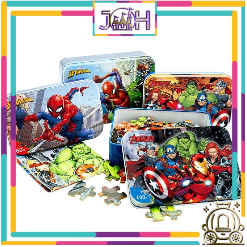 Kids Early Learning 60pcs/type of Jigsaw Puzzle with Iron Box Wooden ...