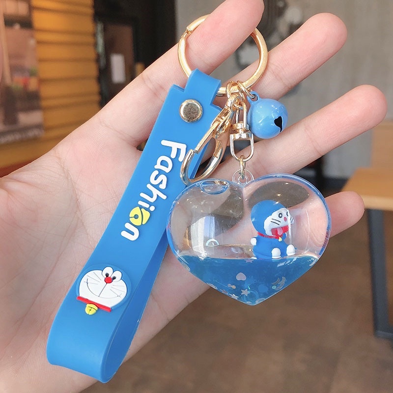 Cute doraemon oily milk tea cup keychain fashion design key ring ...