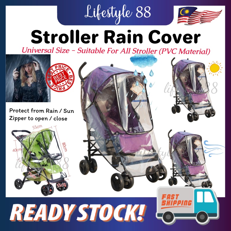 UV Protection Stroller Rain Cover SunCover Child Safe PVC Universal ...