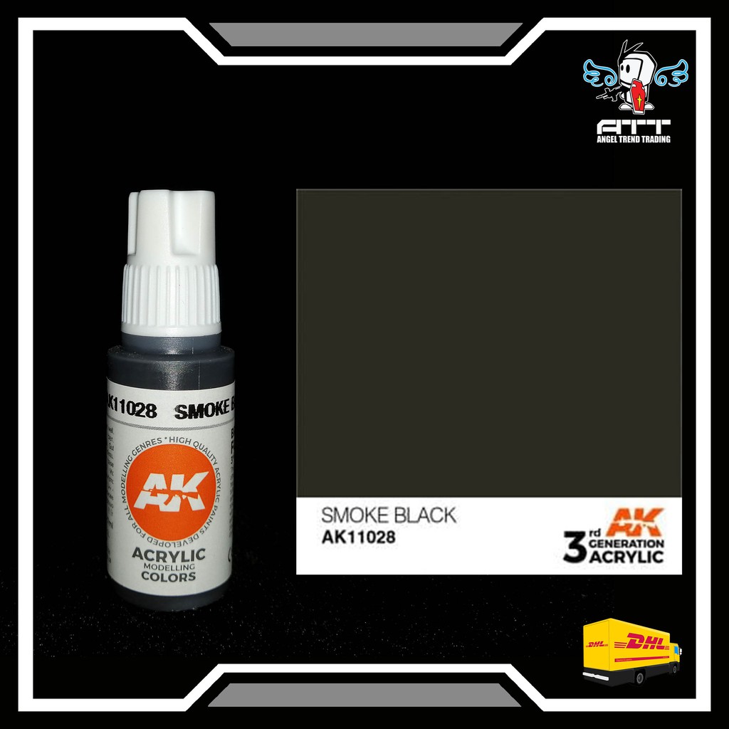 AK ACRYLIC AK11028 3RD GENERATION - SMOKE BLACK Gunpla Gundam Paint ...