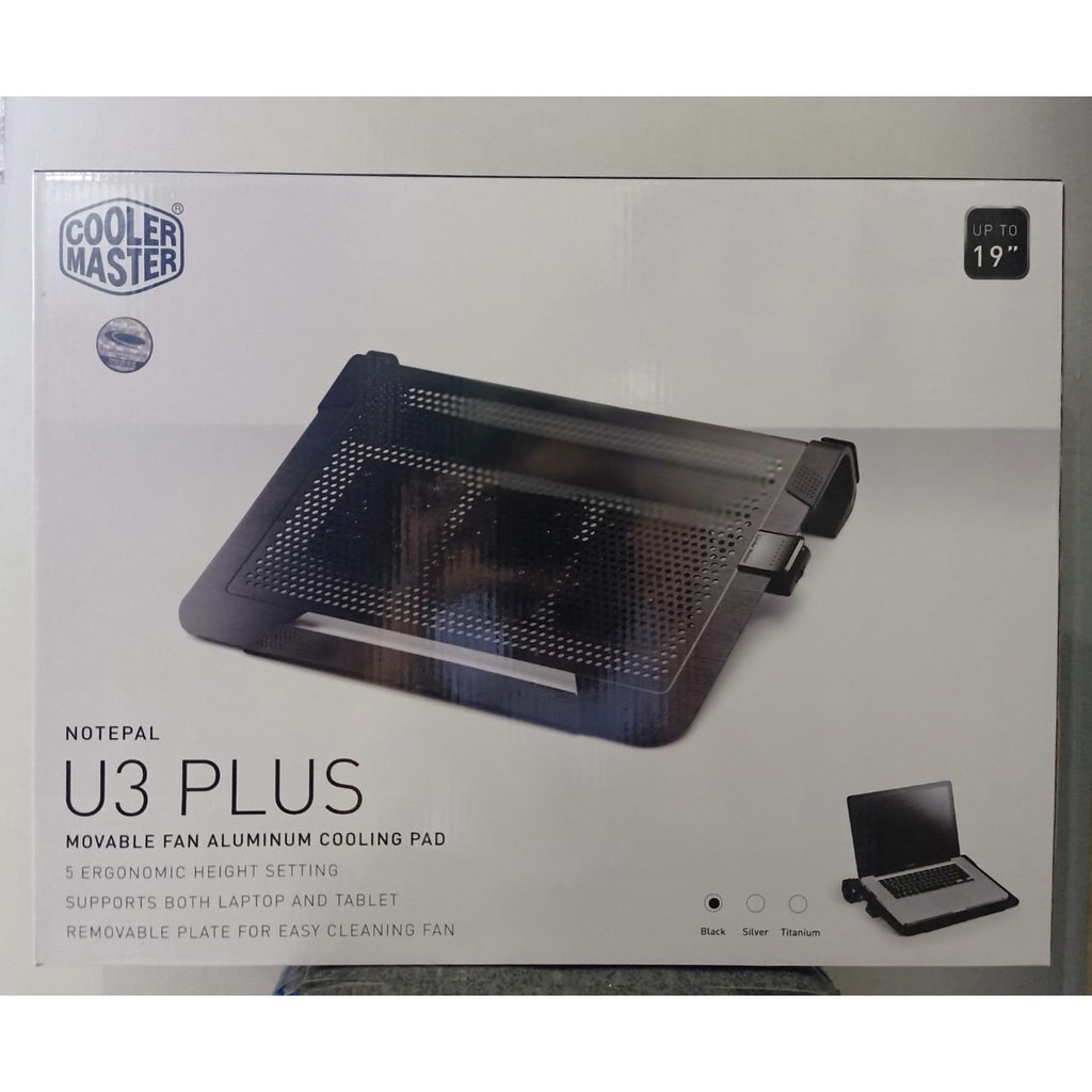 COOLER MASTER NOTEPAL U3 PLUS W/ 3 FANS (BLACK) | Shopee Malaysia