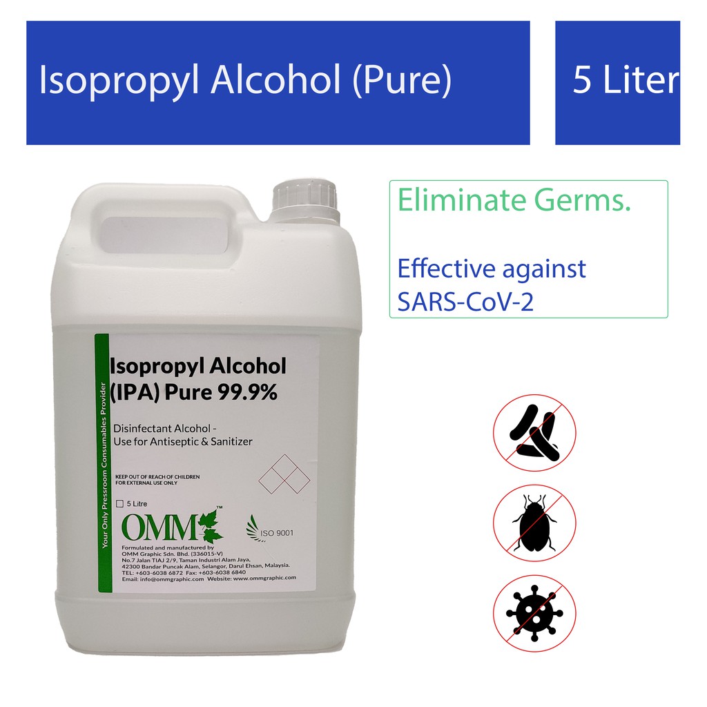 Isopropyl Alcohol IPA Pure 99.9% 5L | Shopee Malaysia