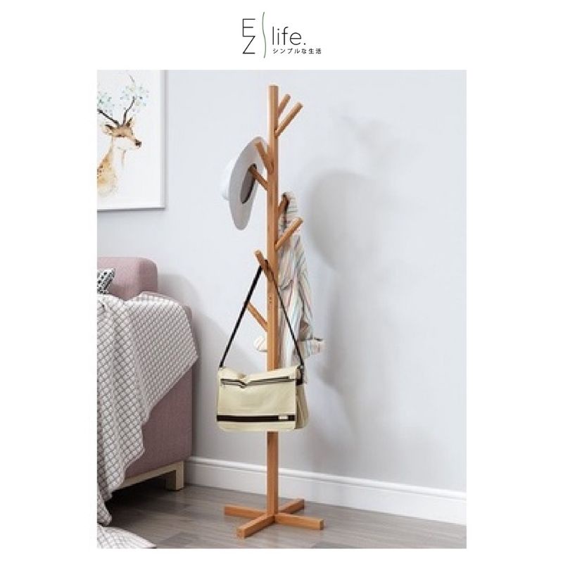 Hat Coat Rack Stand Wooden Hanger Rack Garment Hanger Clothes Rack ...
