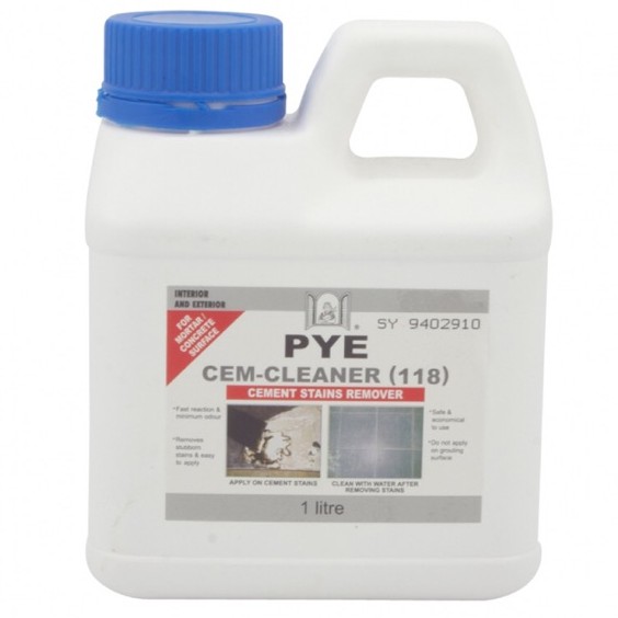 1L & 4L PYE CEM CLEANER 118 Cement Stains Remover Tile Mosaic Floor ...