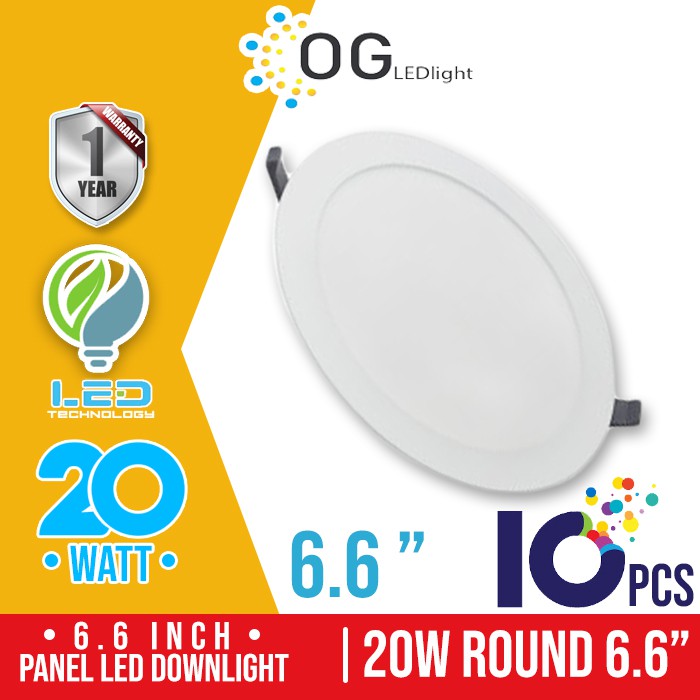 LED PANEL DOWNLIGHT ROUND 20W R20-20 DAYLIGHT - 10 PCS (OGLight ...