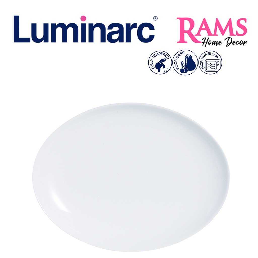 Luminarc 33cm Tempered Glass Oval Dish / Glass Oval DIsh / Opal Glass ...