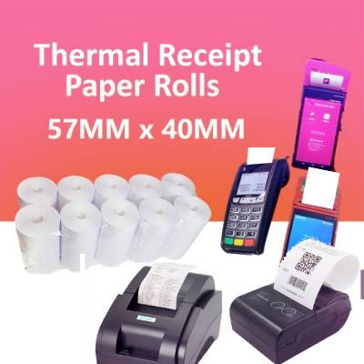 ( 10 rolls )Kertas Resit Kertas Thermal Printer 58x40mm . Thermal Paper ...