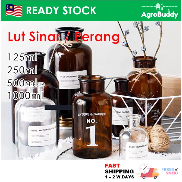 Pasu Kaca Bunga Kering Lut Sinar Perang | Glass Vases Dried Flower Pot ...